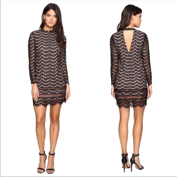 Adelyn Rae | Dresses | Adelyn Rae Black Lace Crochet Open Back Long ...